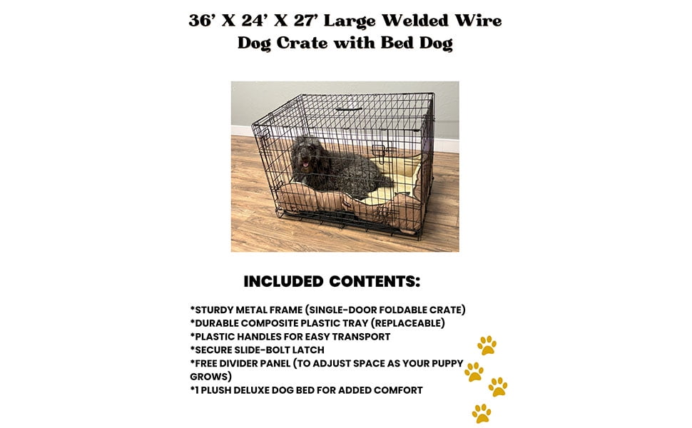 36' X 24' X 27' Large Welded Wire Dog Crate with Bed Dog - Walmart.com