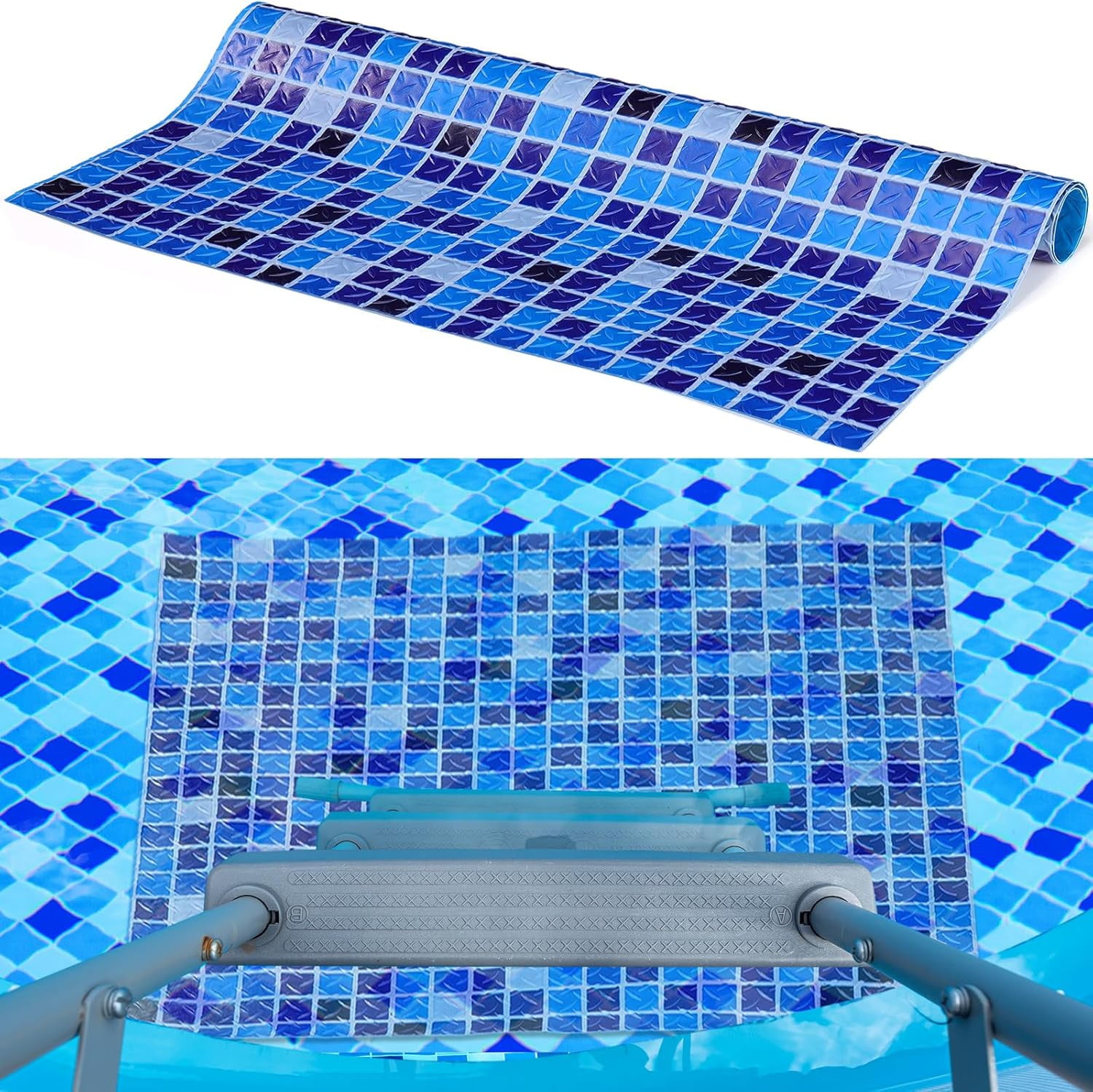 36" X 36" Above Ground Pool Ladder Mat, Swimming Protective Nonslip ...