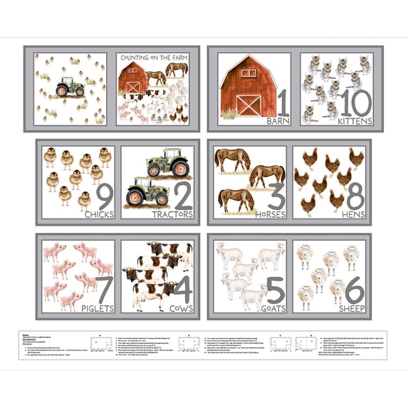 36" X 44" Panel Little Seedlings Farm Kids Baby Soft Book Farm Animals ...