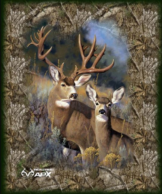 36" X 44" Panel Real Tree Apex Panel Deer Doe Woods Hunting Nature ...