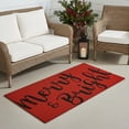 36" X 72" Red And Black Christmas Merry and Bright Outdoor Coir Door ...