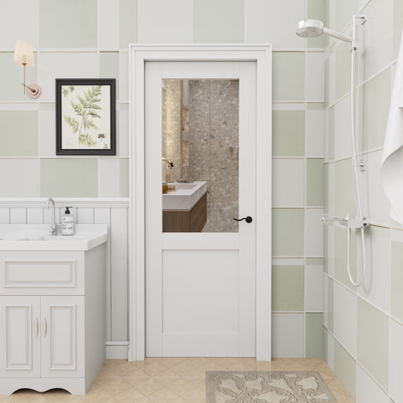 36" X 80" Interior Mirror Door Slab Solid Wood Closet Mirror Sliding ...