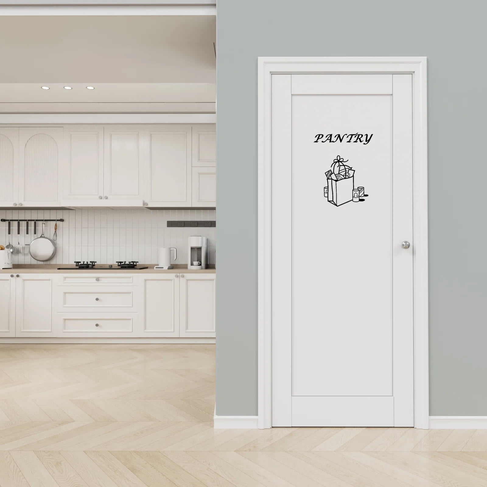36" X 80" Paneled Pantry Door Solid Manufactured Wood Painted Standard ...