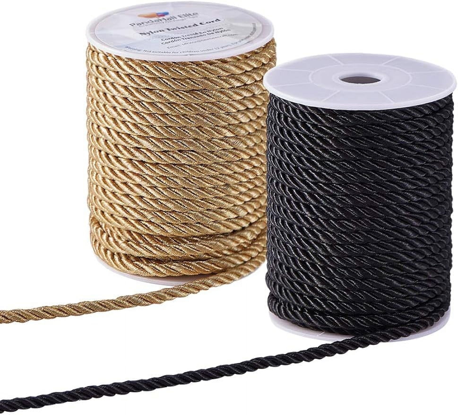 36 Yards Decorative Twisted Cord Gold Black 5mm Nylon Cord Rope Twisted ...