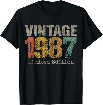 36 Year Old Gifts Vintage 1987 Limited Edition 36th Birthday T-Shirt ...