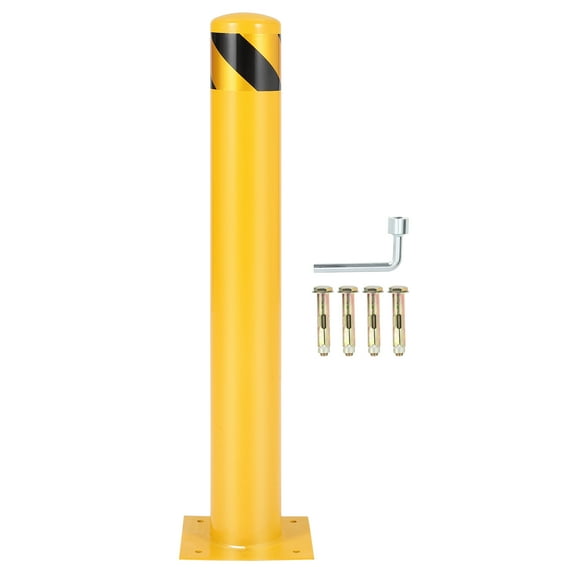 36" Yellow Safety Bollard Post(1-Pack), 4.5" Diameter Steel Protective ...