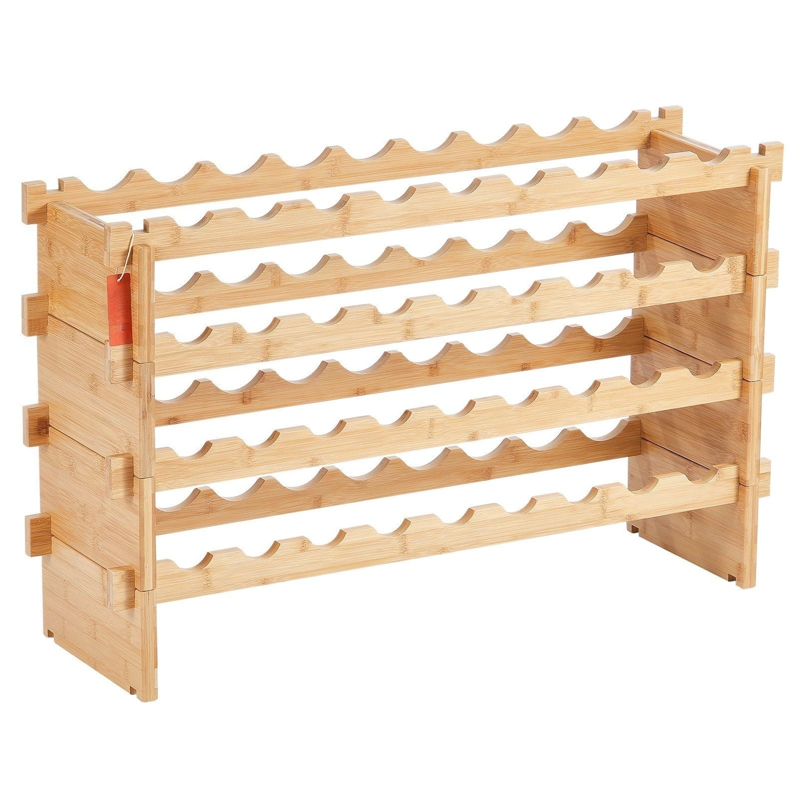 36 bottles of stackable modular wine racks, 4 layers of bamboo and wood ...