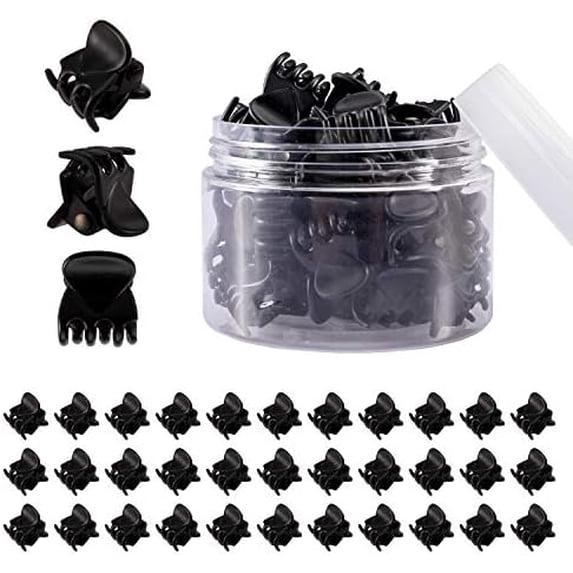36 count Black Mini Hair Claw Clips for Design and Adult Hairstyles ...