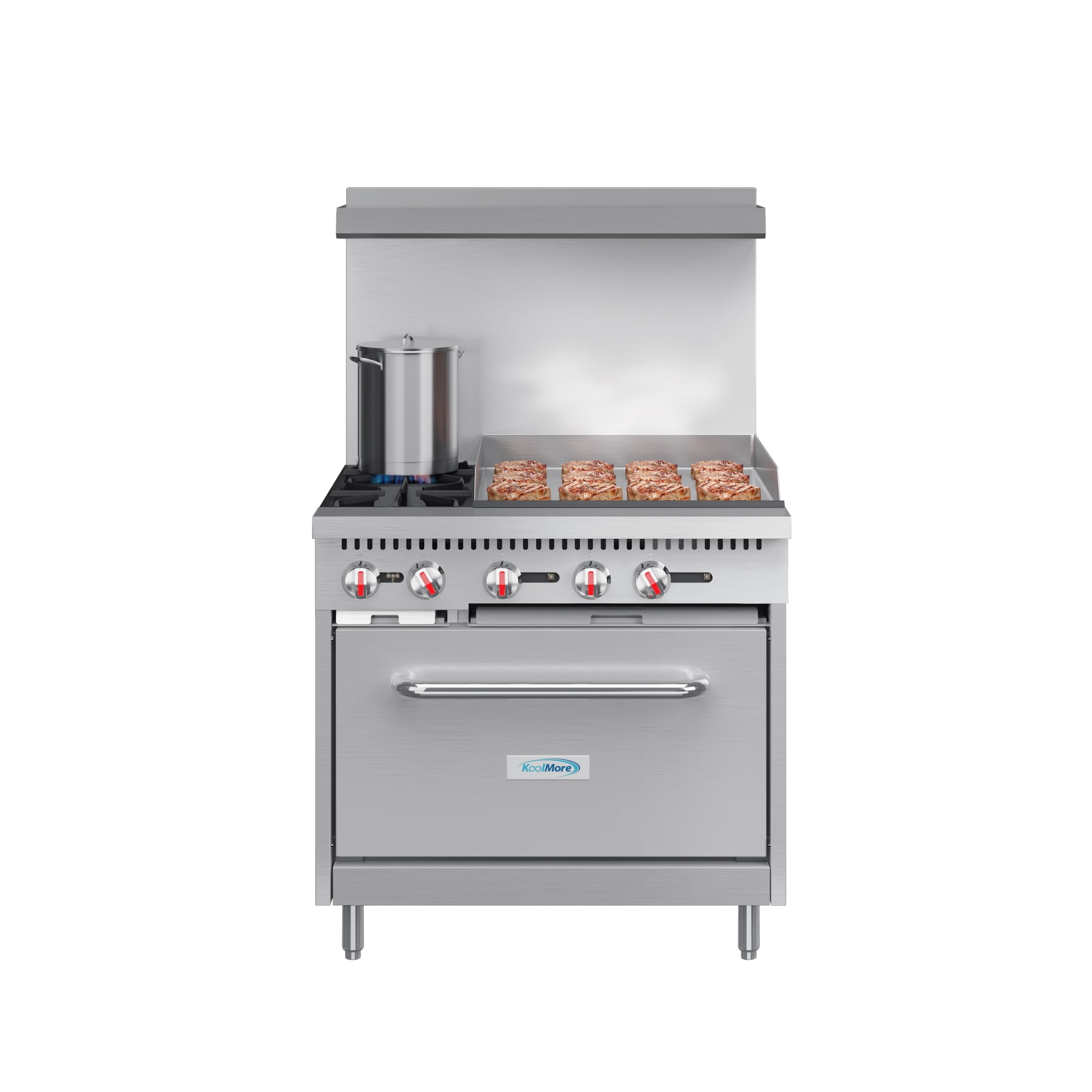 36 in. 2 Burner Commercial LP Range with 24 in. Griddle in Stainless ...