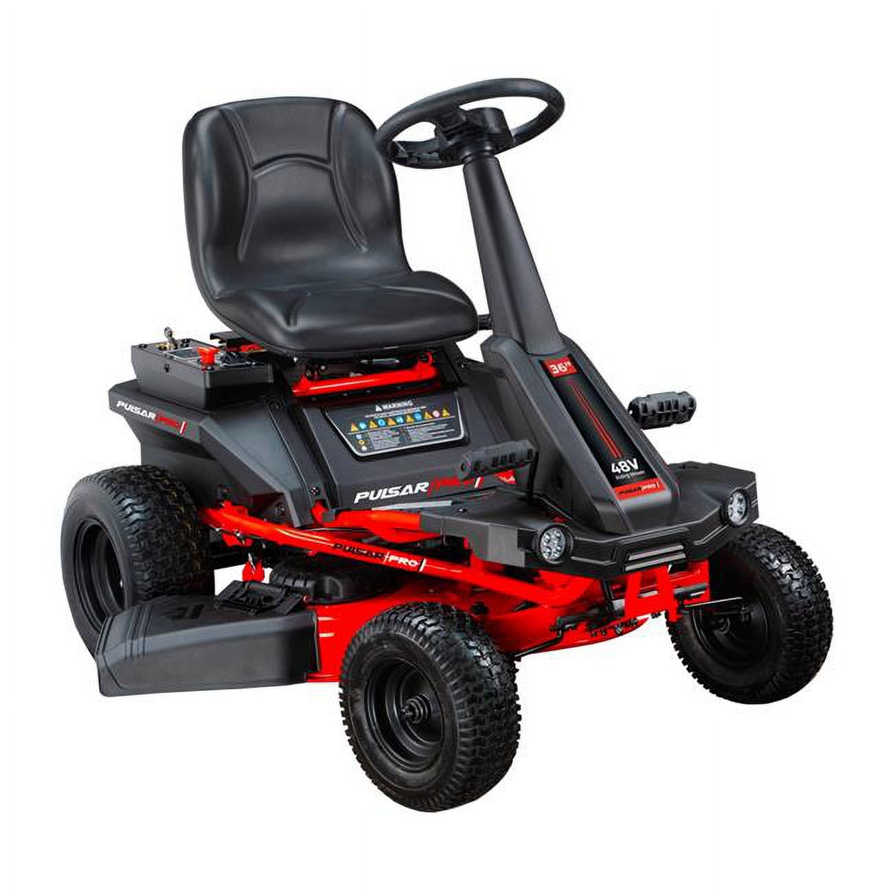 36 in. 48 V 75 Amp SLA Battery Riding Lawn Mower with 1.5 Acre Mowing ...