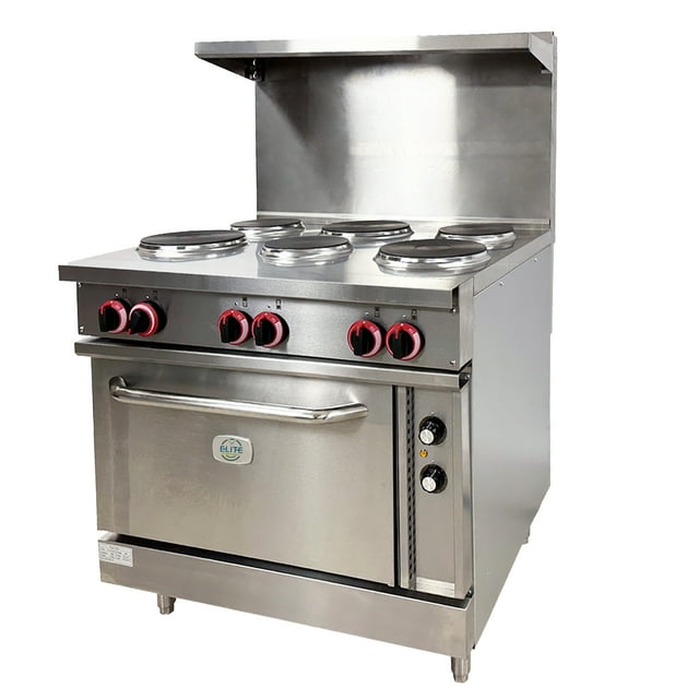 36 in. 6 Burner Electric Range Standard Oven Sealed Element, Electric ...