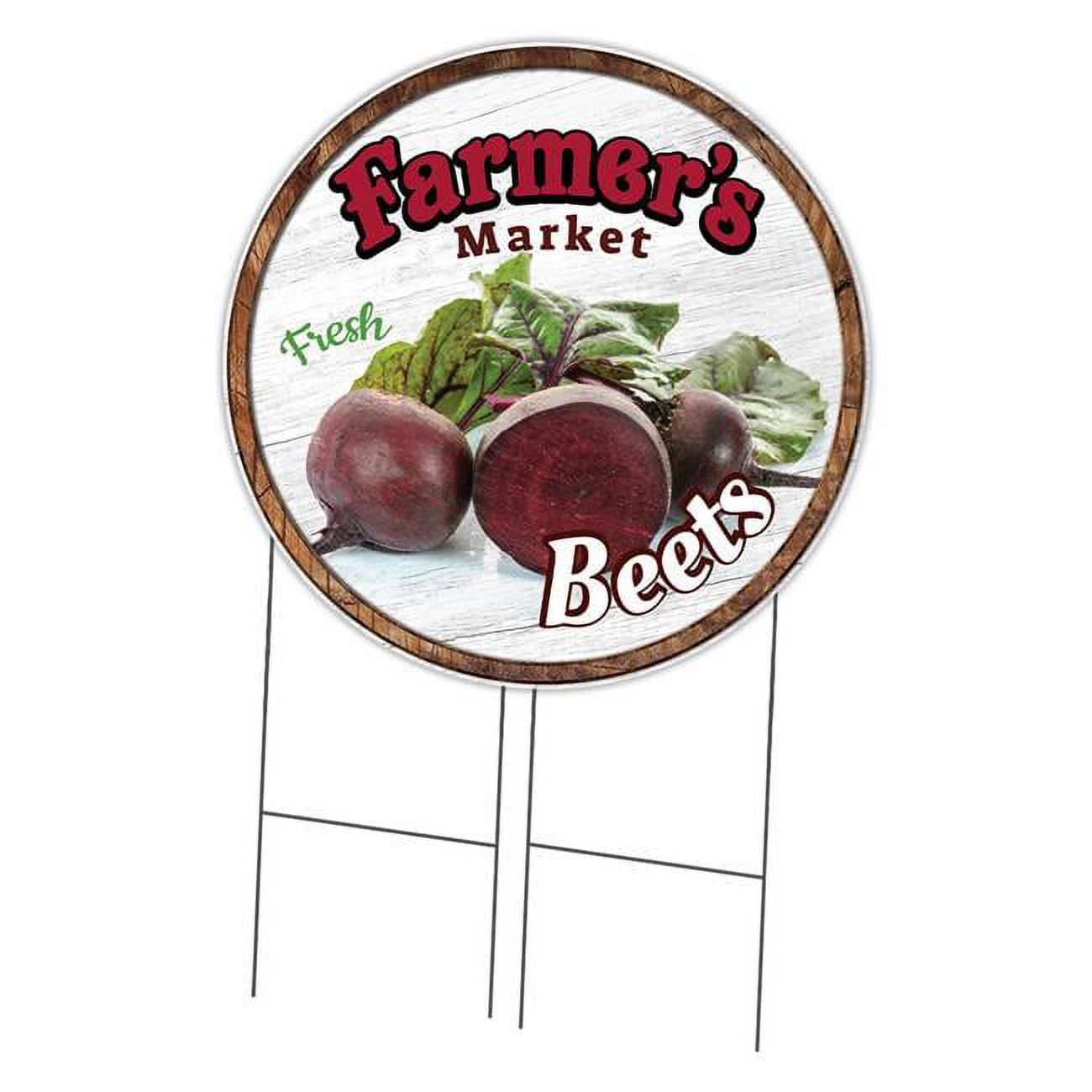 36 in. Double Sided Corrugated Circular Plastic Sign - Farmers Market ...