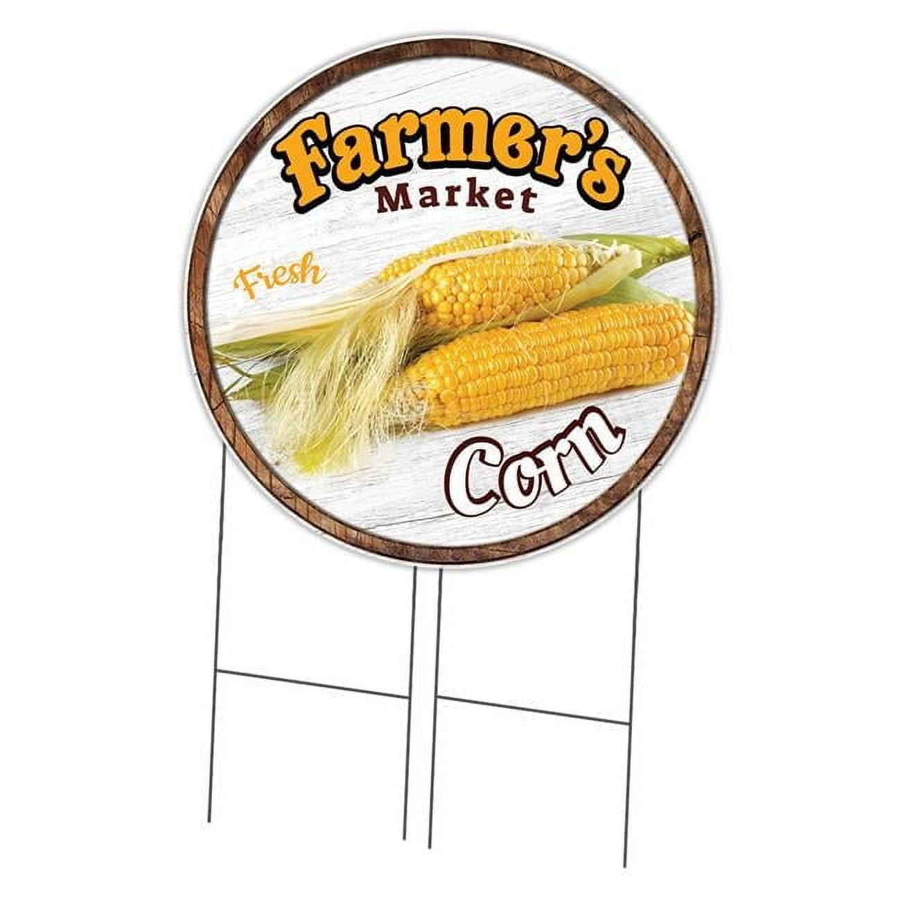 36 in. Double Sided Corrugated Circular Plastic Sign - Farmers Market ...