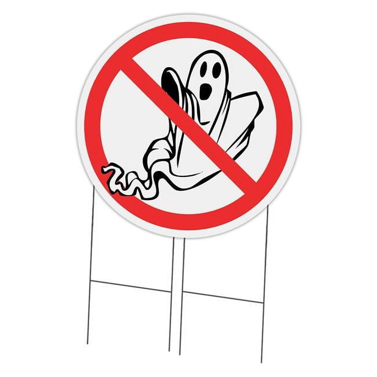 36 in. Double Sided Corrugated Circular Plastic Sign - No Ghosts ...