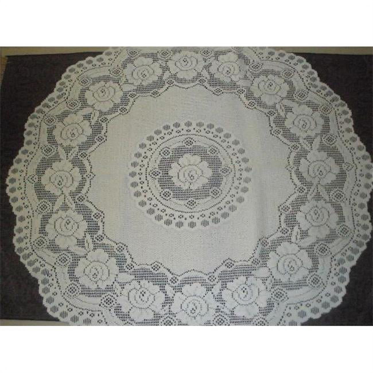 36 in. European Lace Table Topper, White - Walmart.com