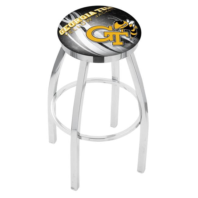 36 in. Georgia Tech Bar Stool with Yellow Jackets Logo Swivel Seat ...