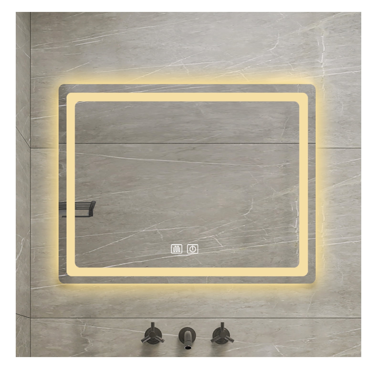 36 in. H LED Single Bathroom Vanity Mirror in Polished Crystal Bathroom ...