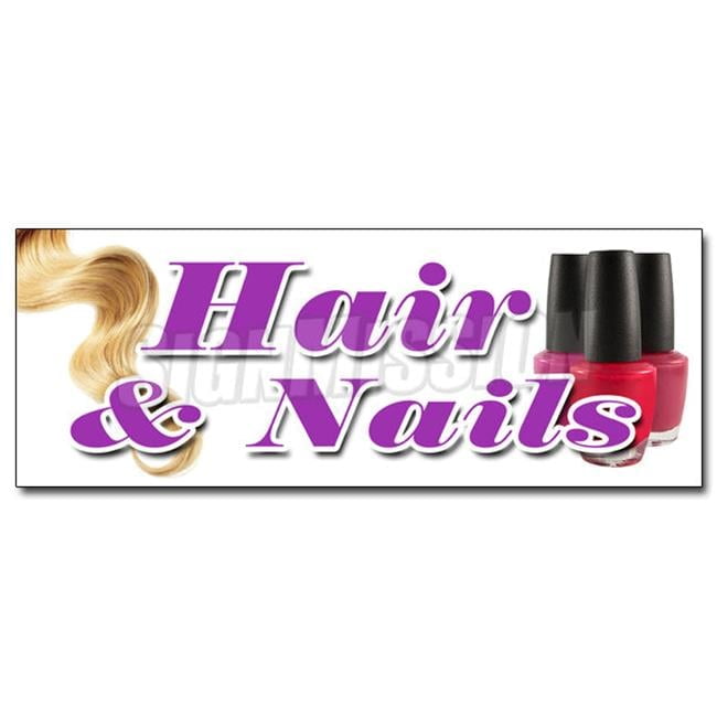 36 in. Hair & Nails Decal Sticker - Coloring Manicurist Pedicure Perms ...