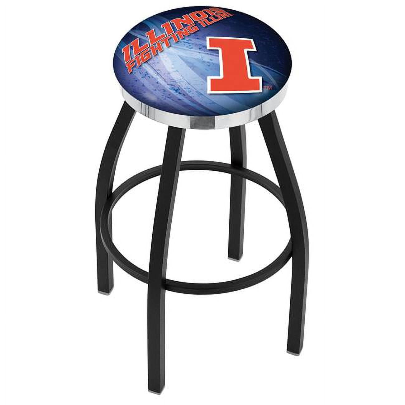 36 in. Illinois Bar Stool with FIghting Illini Logo Swivel Seat ...