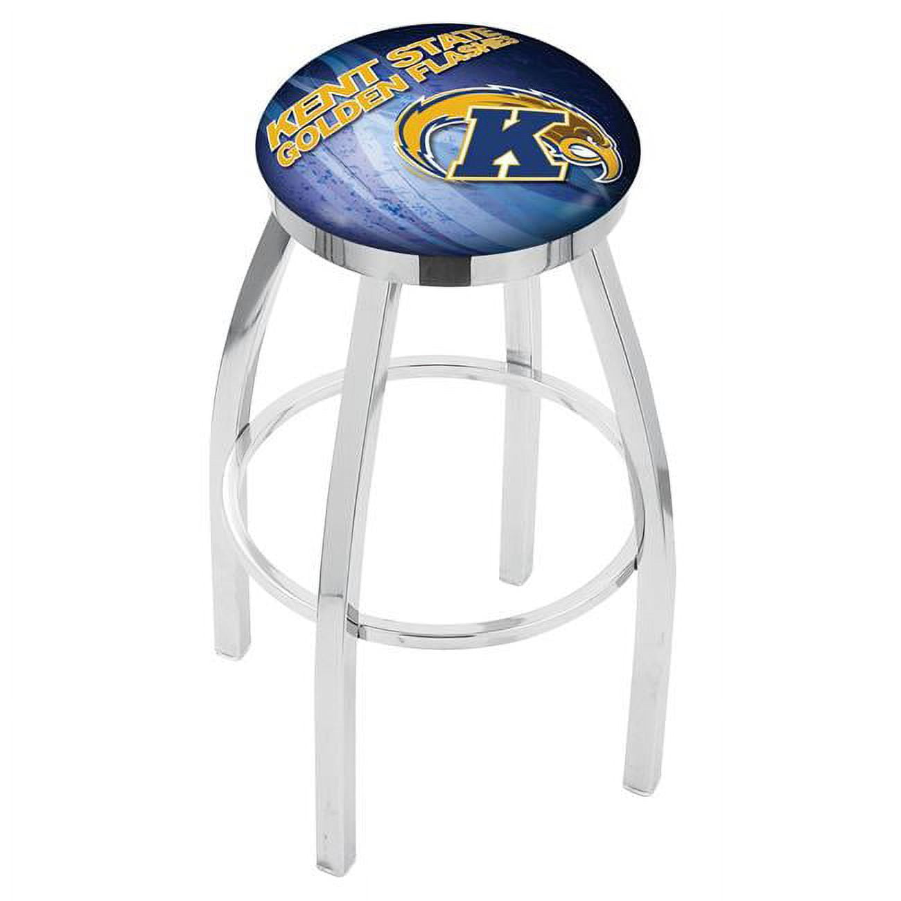 36 in. Kent State Bar Stool with Golden Flashes Logo Swivel Seat ...