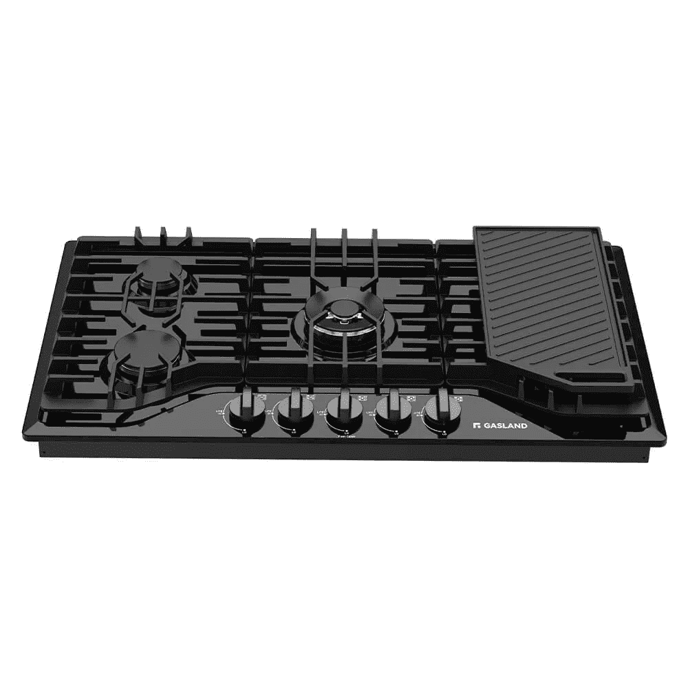 GASLAND 36 in. 5 Burners Black Enamel Gas Cooktop with Griddle, NG/LPG ...