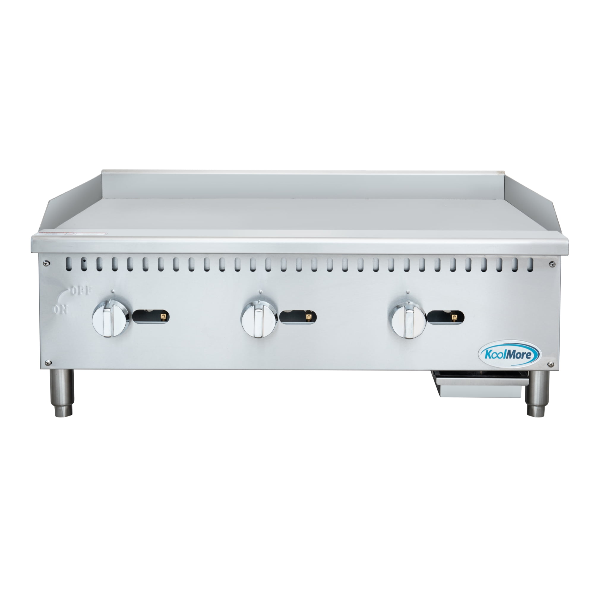 36 in. Natural Gas 3-Burner Griddle with 90,000 BTU in Stainless-Steel ...
