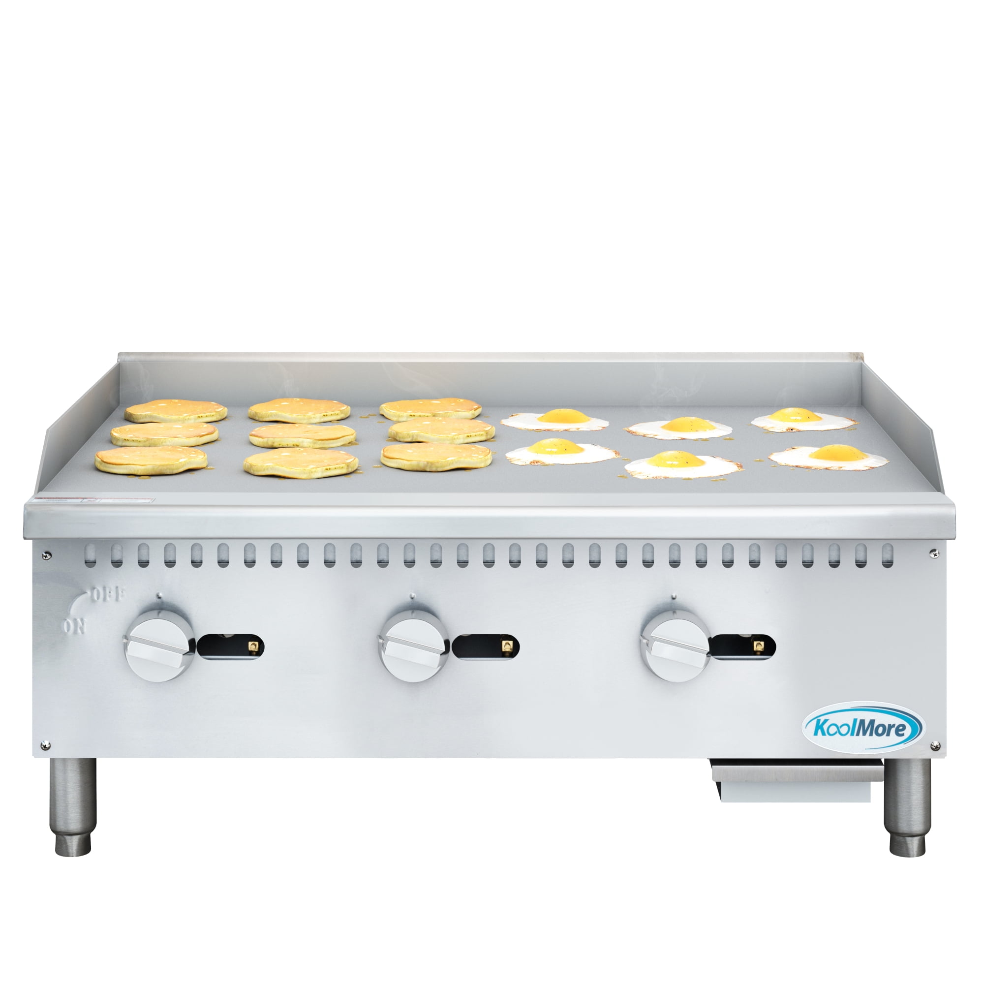36 in. Natural Gas 3-Burner Griddle with 90,000 BTU in Stainless-Steel ...
