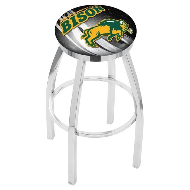36 in. North Dakota State Bar Stool with Bison Black Logo Swivel Seat ...