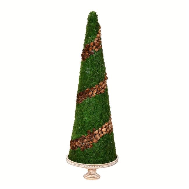 36 in. Potted Cedar Tree Pine Cone & Berry with Resin Stand - Walmart.com