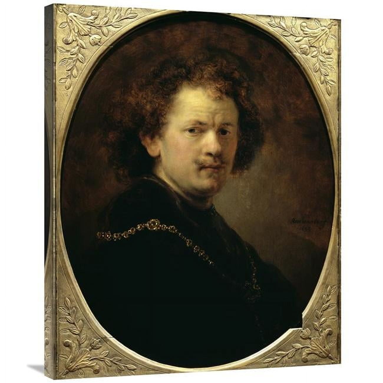 36 in. Self Portrait Bareheaded Art Print - Rembrandt Van Rijn ...
