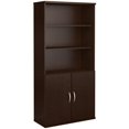 36 in. Series C 5 Shelf Bookcase with Doors - Mocha Cherry - Walmart.com