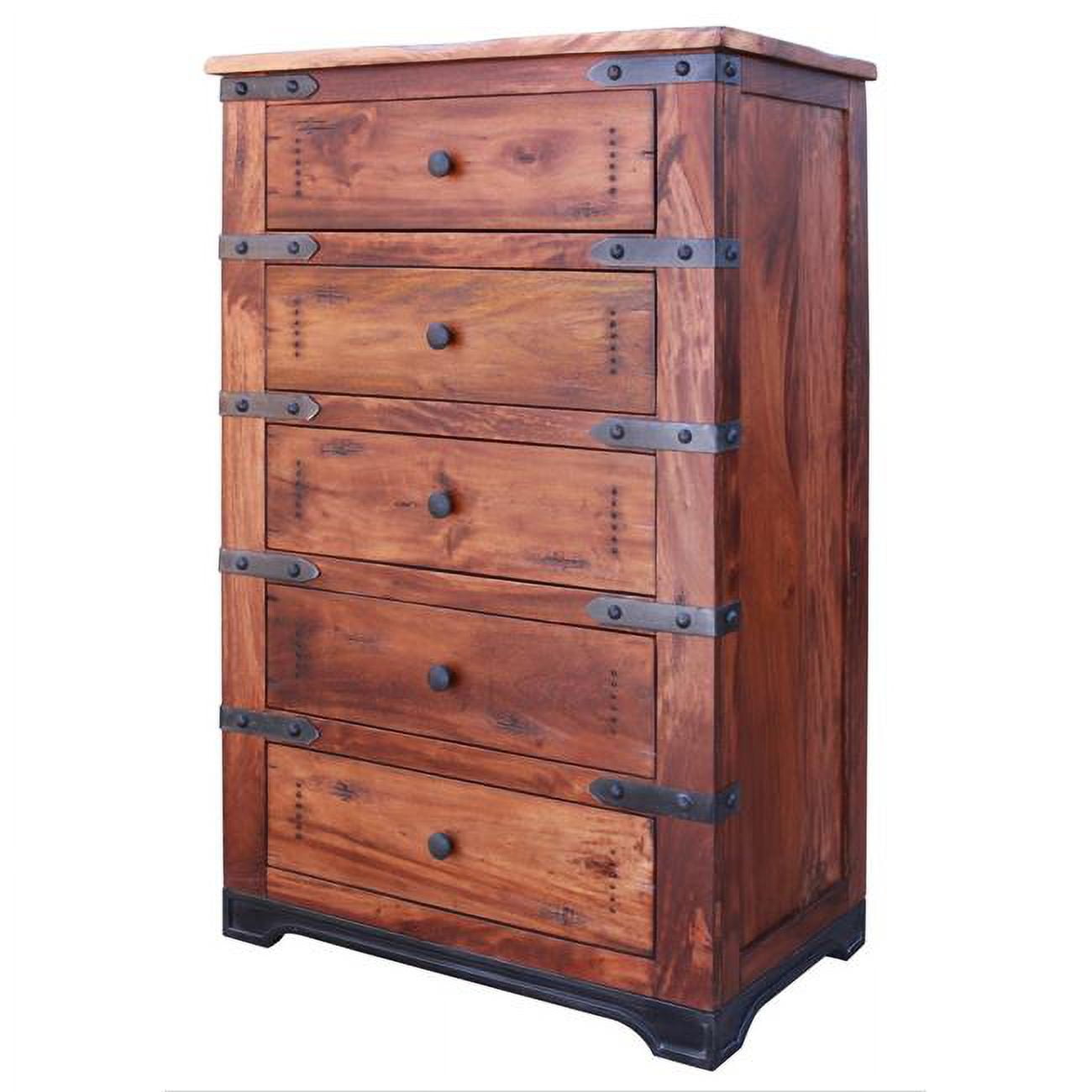 36 in. Solid Wood Five Drawer Chest, Natural - Walmart.com