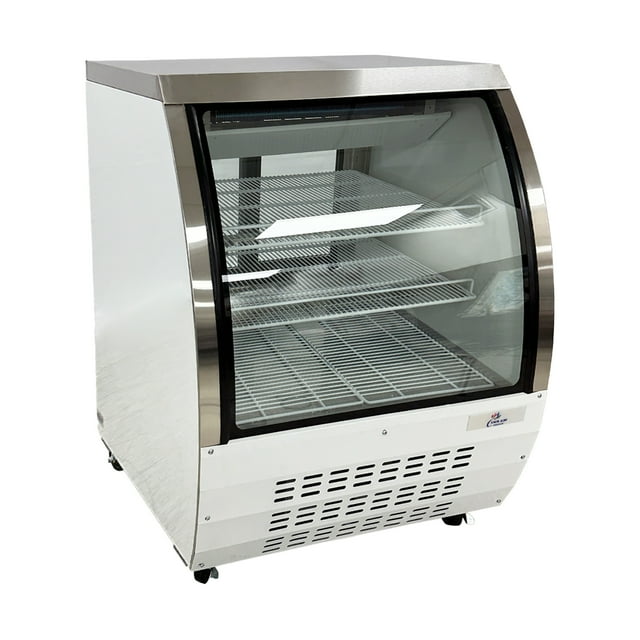 36 in. Stainless Steel Small Curved Glass Deli Case 12 Cu.Ft. Meat or ...