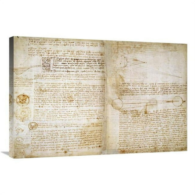 36 in. The Codex Hammer Pages 48-51 Art Print - Leonardo Da Vinci ...