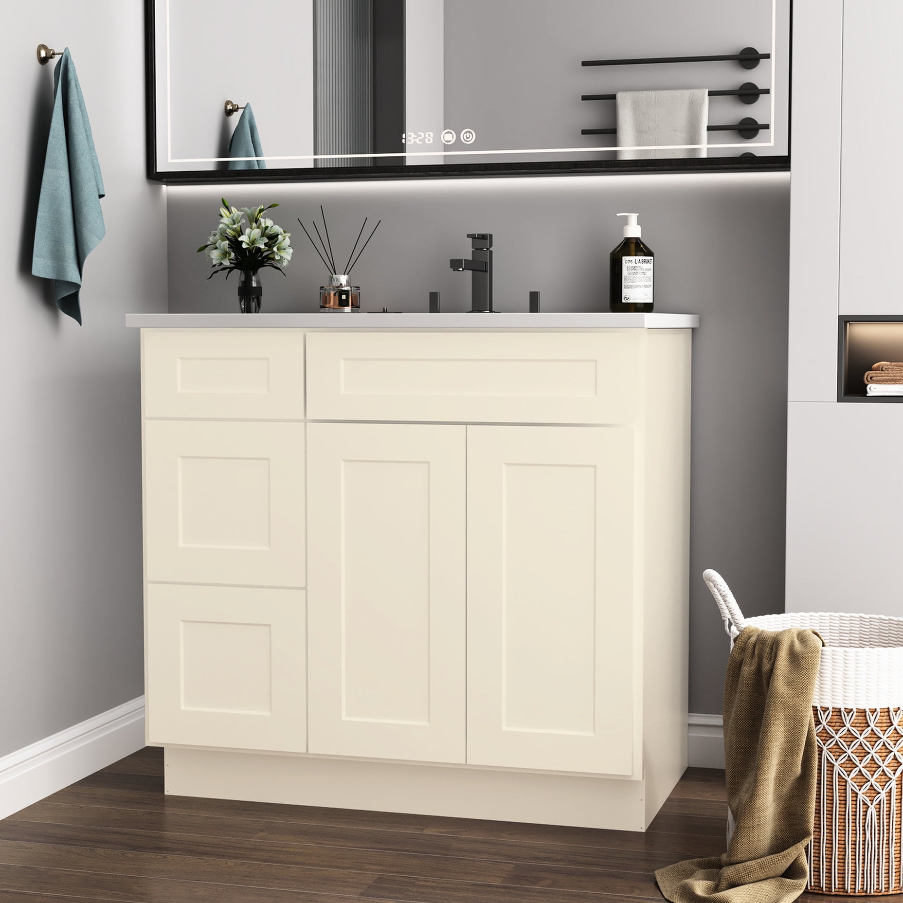 36 in. W Kitchen Cabinet+Resilient & Easy - to - Clean Surface"-"Regular Maintenance+Keep ...