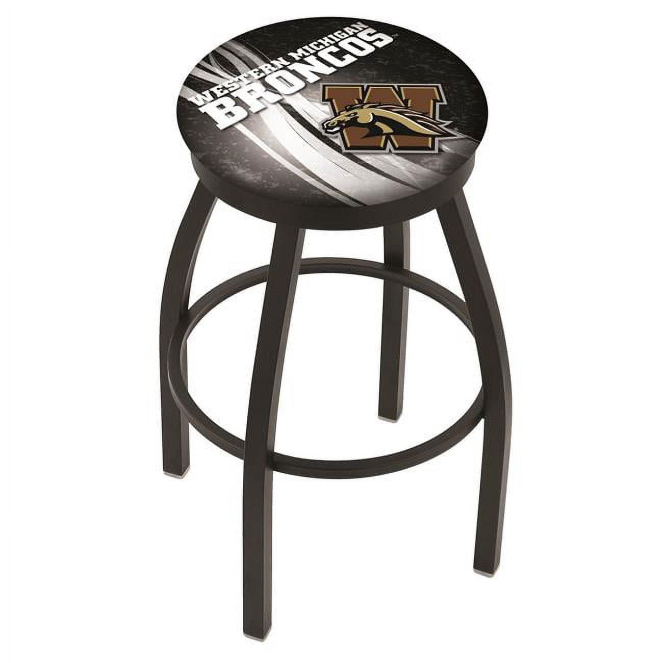 36 in. Western Michigan Bar Stool with Broncos Logo Swivel Seat ...