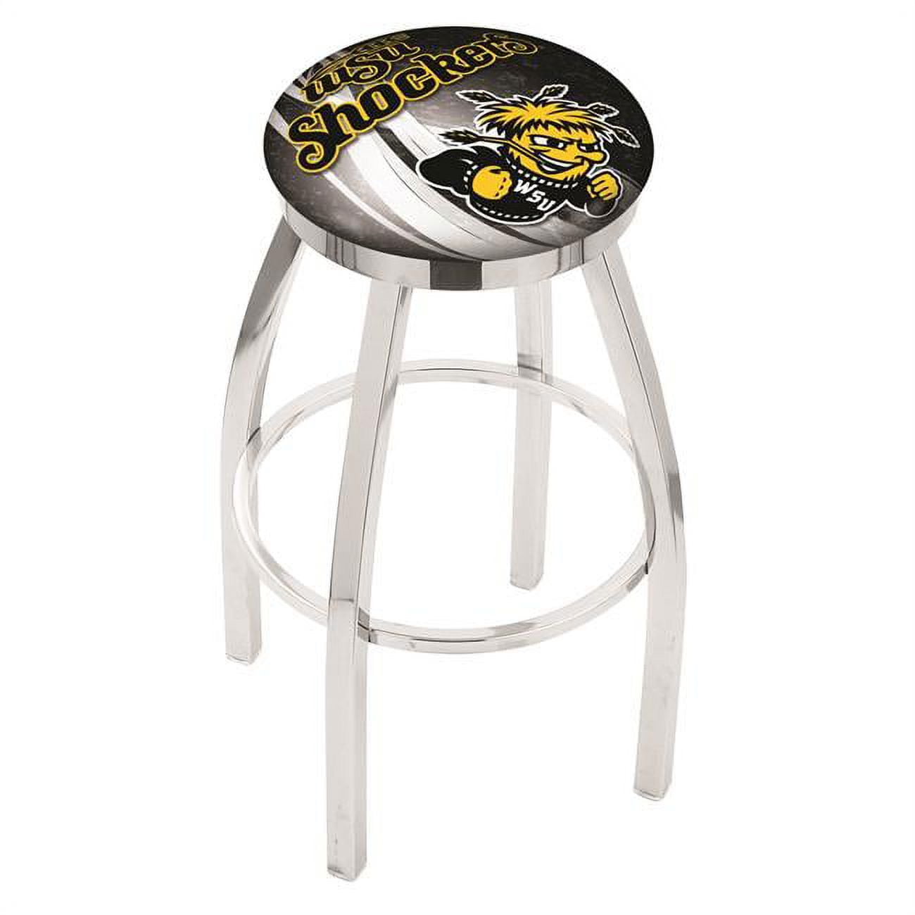36 in. Wichita State Bar Stool with Shockers Logo Swivel Seat - Walmart.com