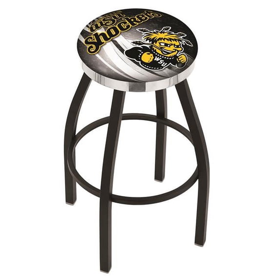36 in. Wichita State Bar Stool with Shockers Logo Swivel Seat - Walmart.com