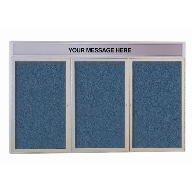 36 in. x 72 in. 3-Door Satin Alum Frame with Headliner Enclosed Vinyl ...