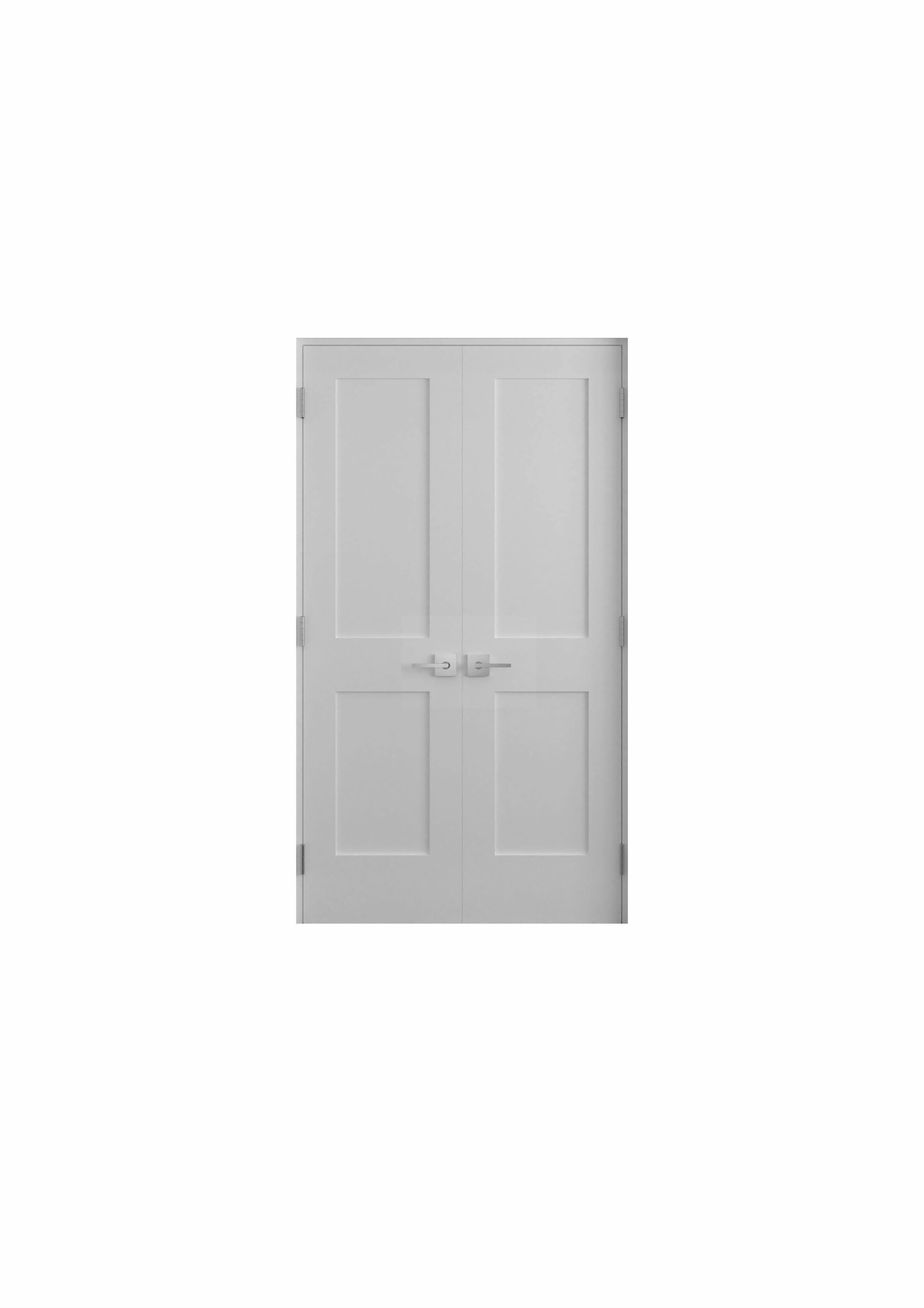 RESO 36x80 in. Solid Core White Primed Double Panel Prehung French Door ...