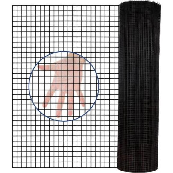 36 Inch x 50 Ft Black Vinyl Coated Hardware Cloth 19 Gauge 1/4 Inch ...