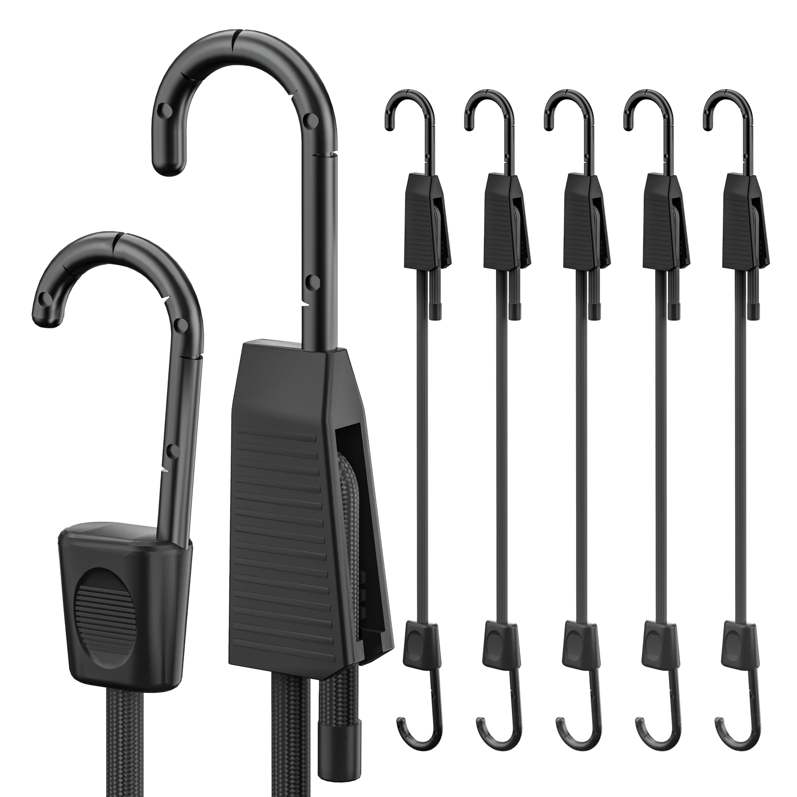 36 inch Adjustable Bungee Cords with Hooks, Heavy Duty Outdoor Elastic ...