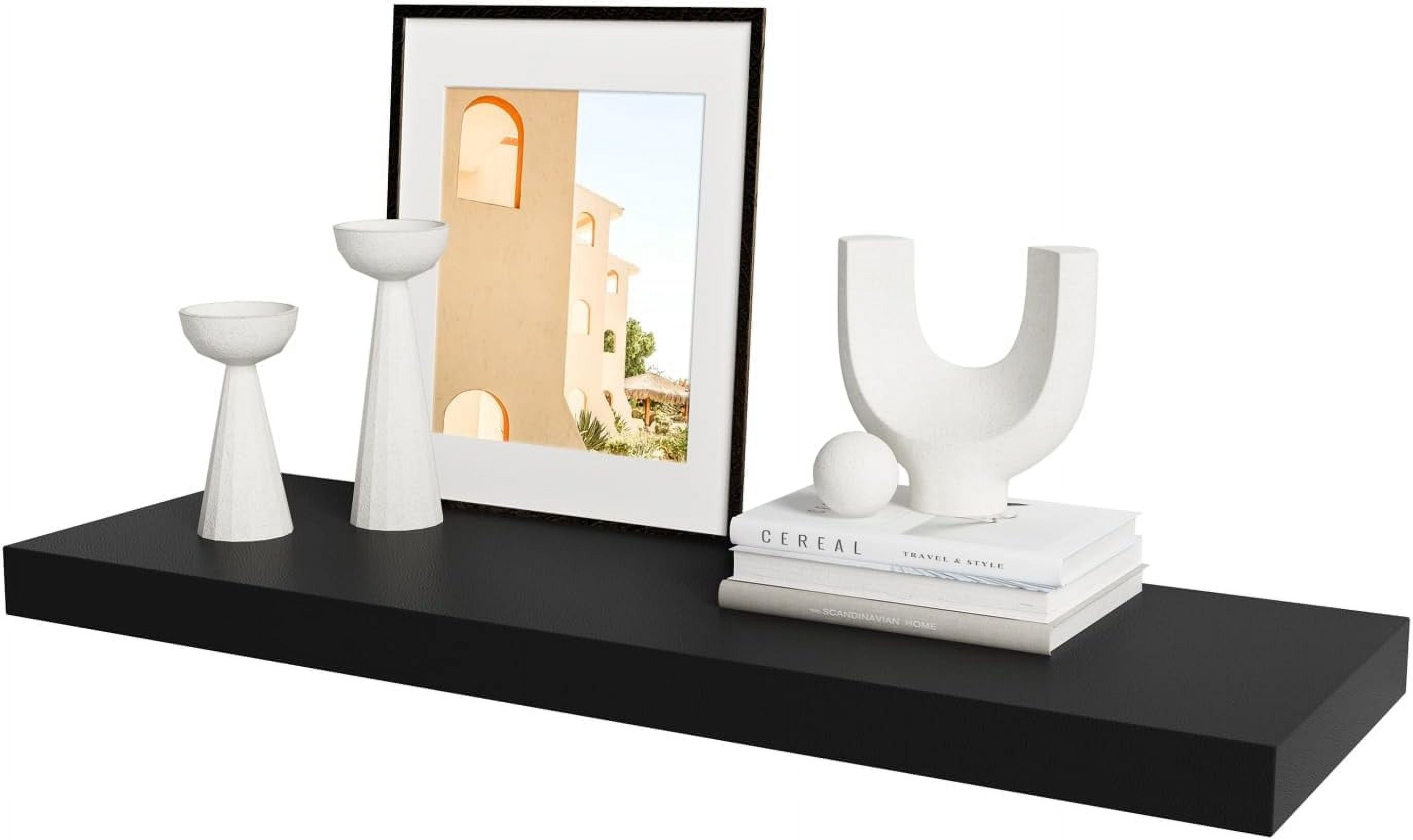 36 inch Black Mission Floating Shelves for Wall, Bathroom Wall Mount ...