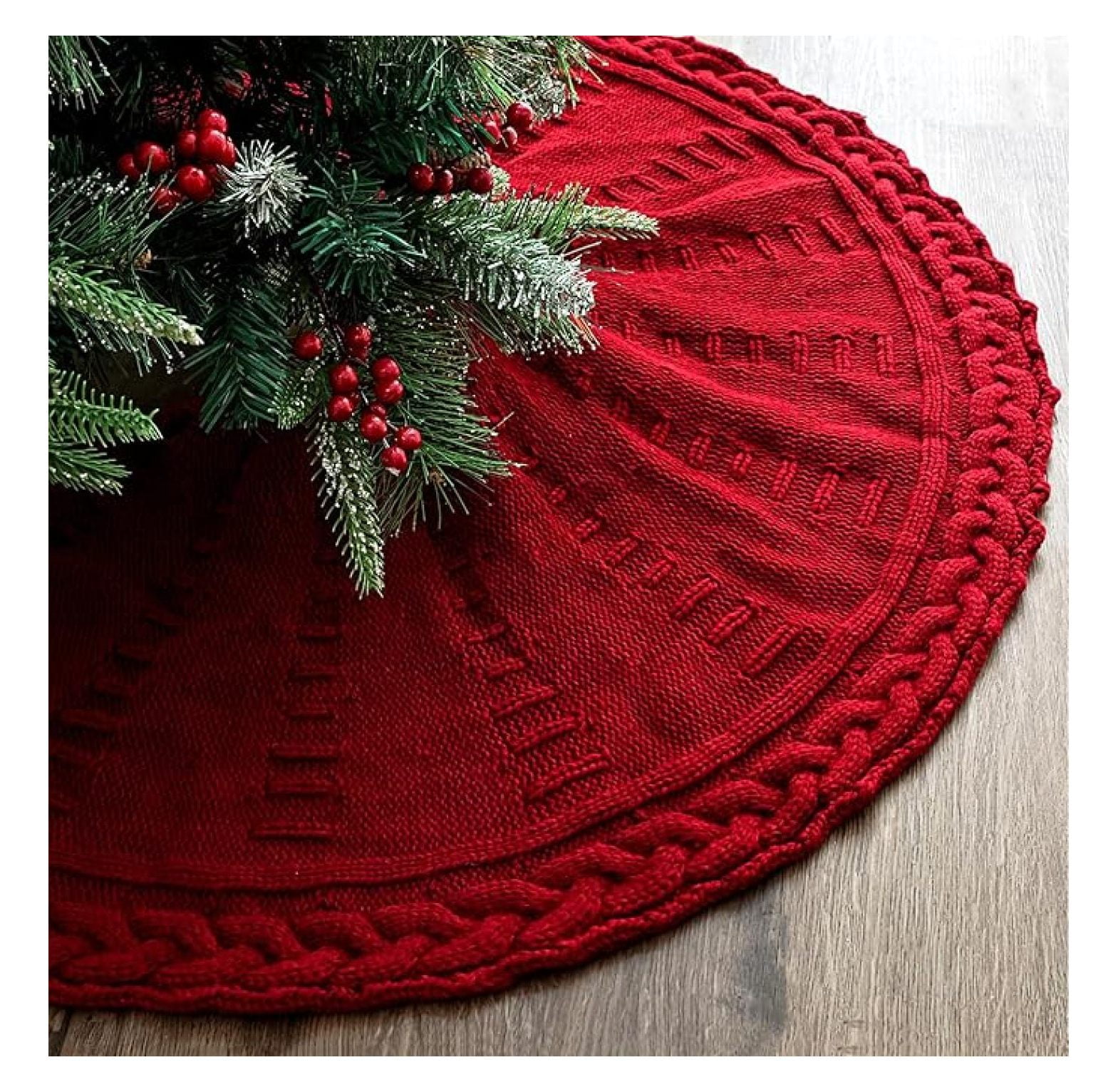 36 inch Christmas Tree Skirt: Pencil Tree Skirt for 6ft Tree, Braided ...