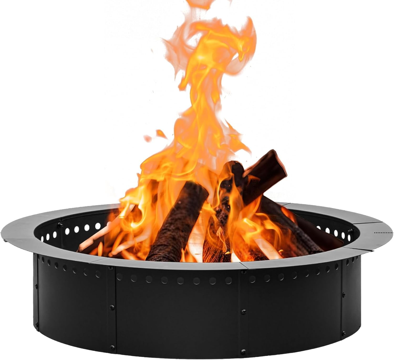 36 inch Fire Ring, Large Round Smokeless Firepit Insert,Fire Pit Ring ...