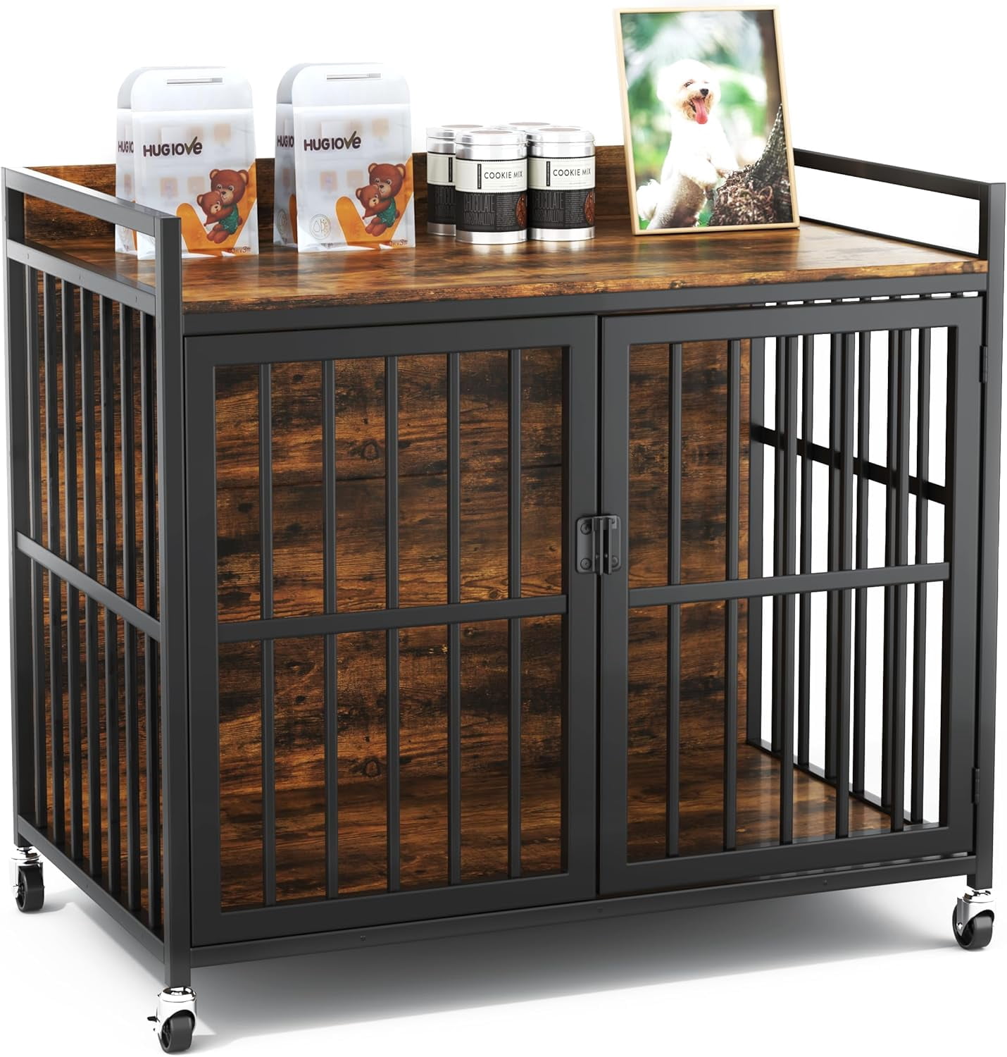 36 inch Furniture Style Heavy Duty Indestructible Dog Crate, Escape ...