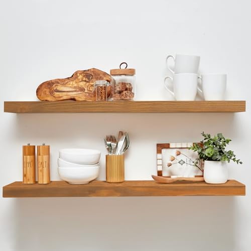 36 inch Golden Oak Floating Shelf, High End Solid Real Wood 36inch ...