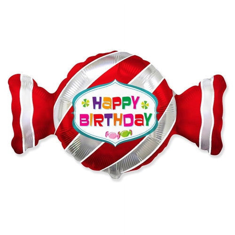 36 inch Happy Birthday Sweet Candy Red Foil Mylar Balloon - Party ...