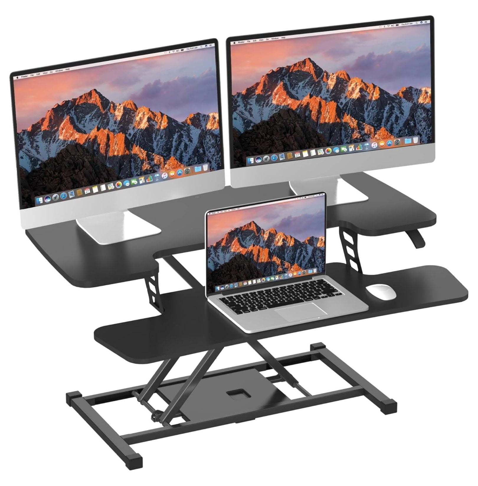 36 inch Height Adjustable Standing Desk Converter, Dual Monitor ...