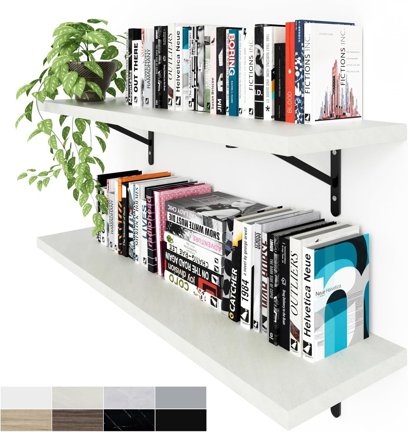 36 inch Long 10 inch Deep Floating Shelves for Wall Set of 2, Large ...